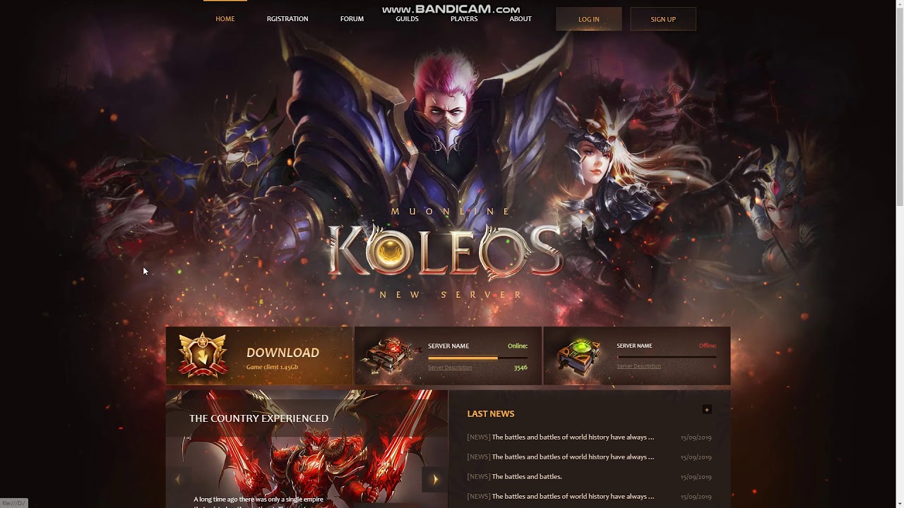 Mu Online Koleos Game Website HTML Template - YouTube