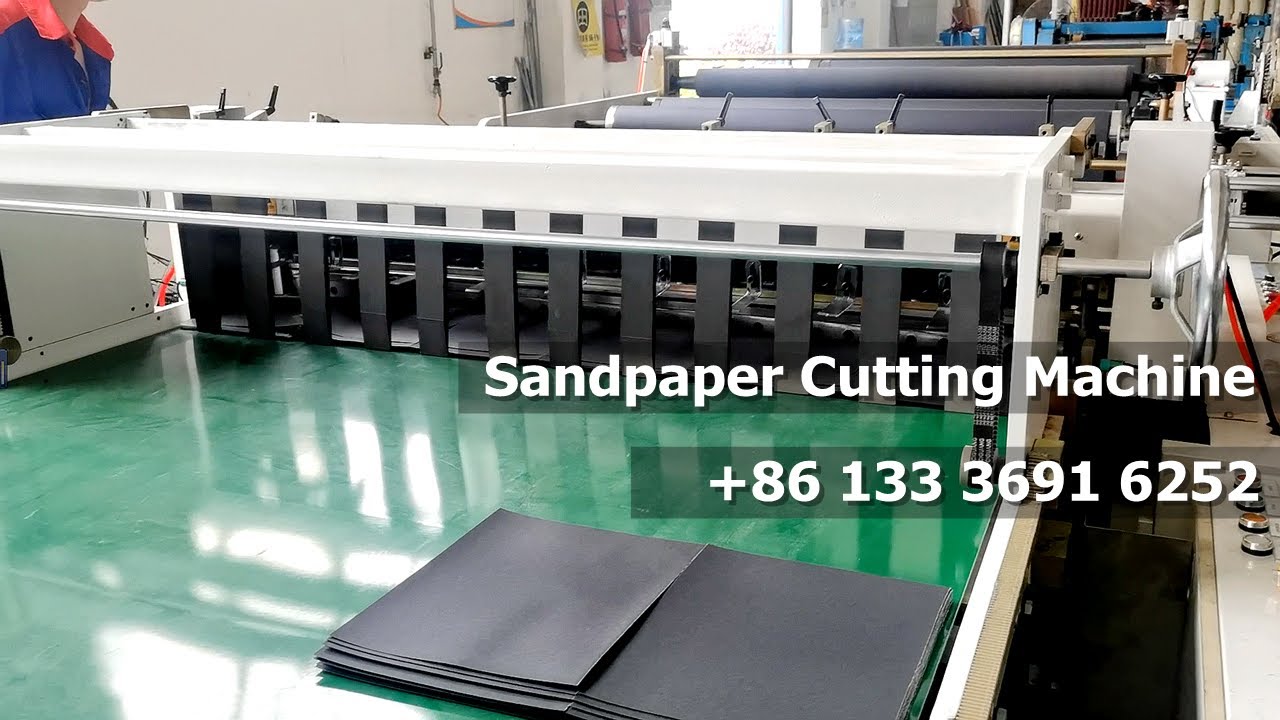 How to cut Sandpaper roll to sheet by Machine? - YouTube
