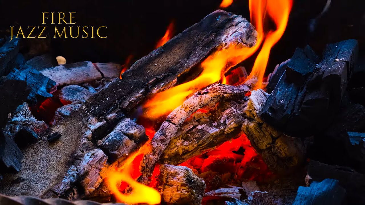 Fireplace Music 🔥 Cozy Fireplace Ambience 4K with Smooth Jazz Piano and ...
