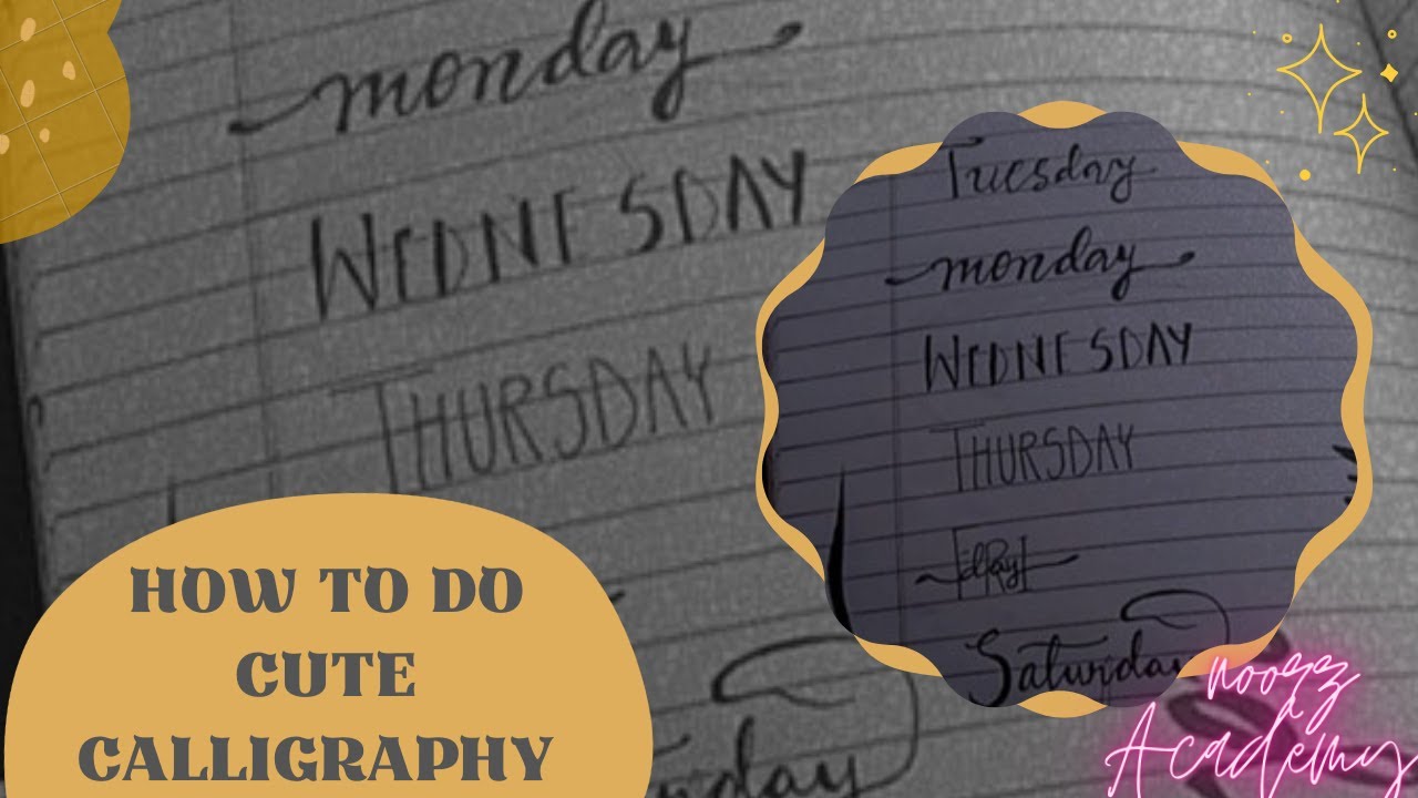 Cute calligraphy of days of the week | Noorz Academy - YouTube
