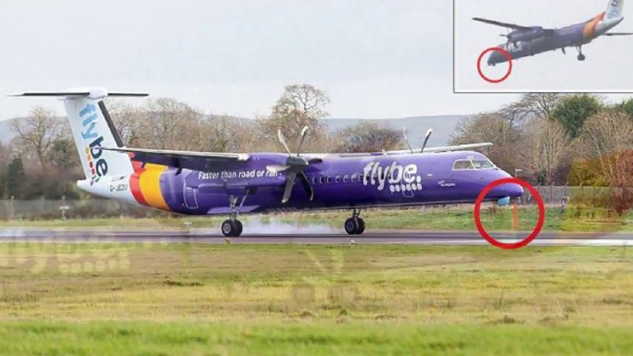 Flybe passenger plane with 56 on board CRASH LANDS - YouTube