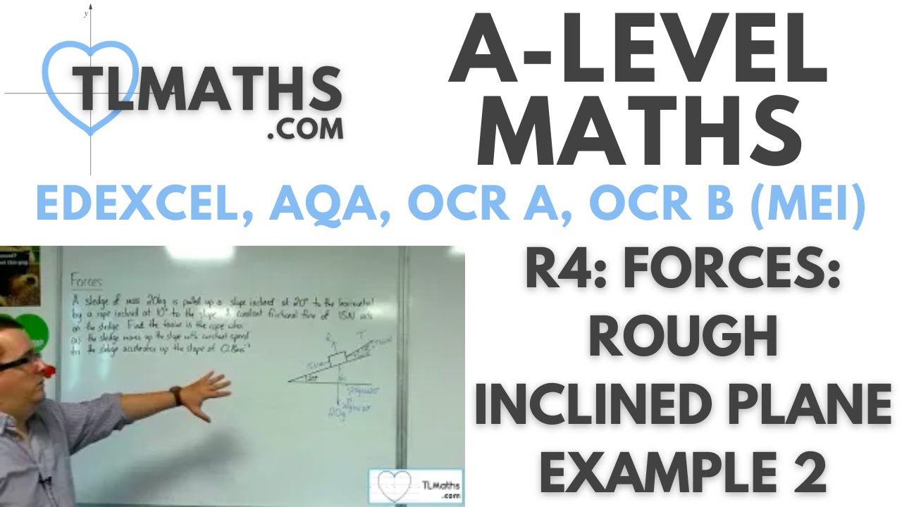 A-Level Maths: R4-18 Forces: Rough Inclined Plane Example 2 - YouTube