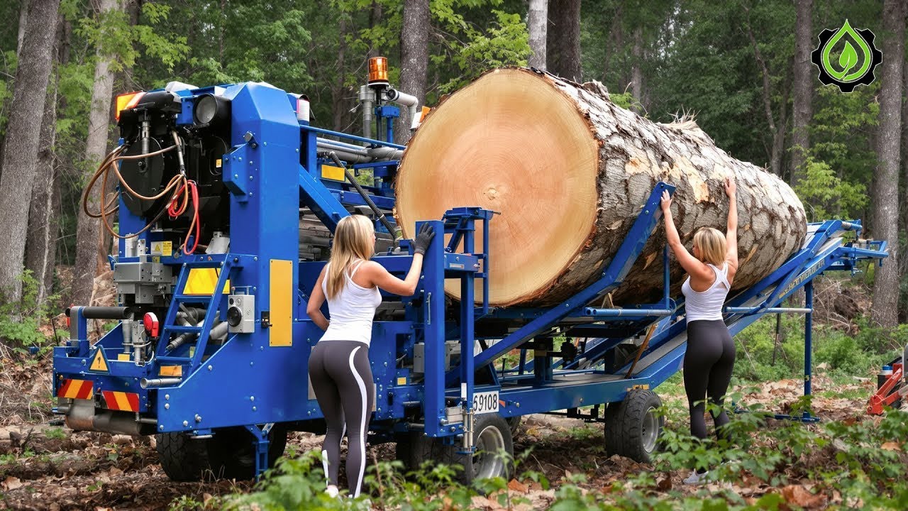 Fastest Biggest Firewood Processing Machine | Dangerous Big Chainsaw ...