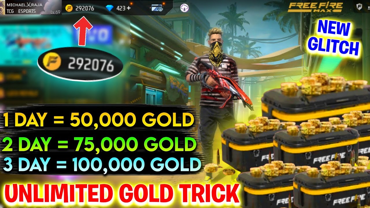 unlimited gold trick in free fire - YouTube