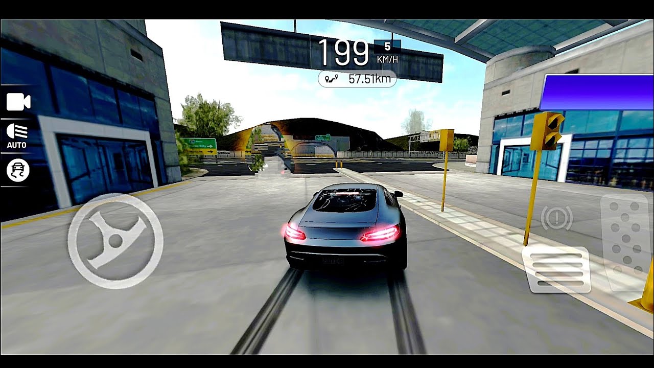 Mercedes Benz AMG class airport driving high speed uncontrollable with ...