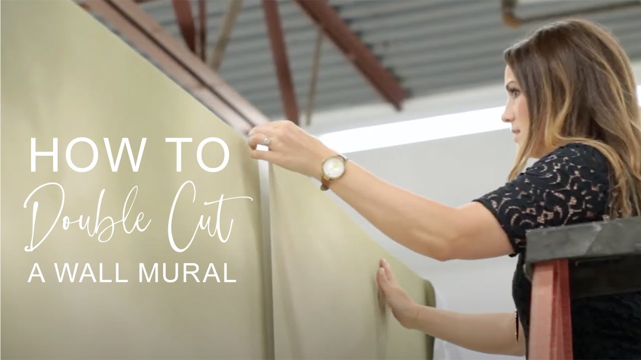 How To Double Cut A Wall Mural - YouTube