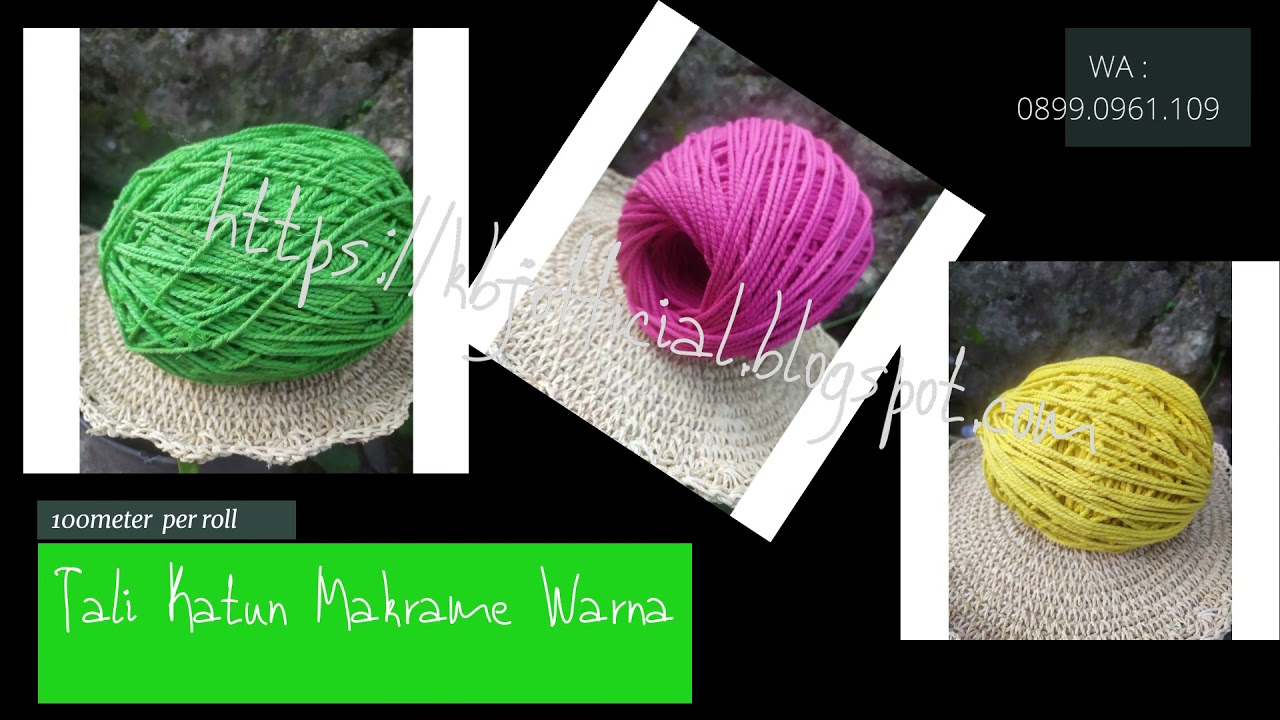 Tali Katun Makrame - Tali Kerajinan - Souvenir - Macrame - YouTube