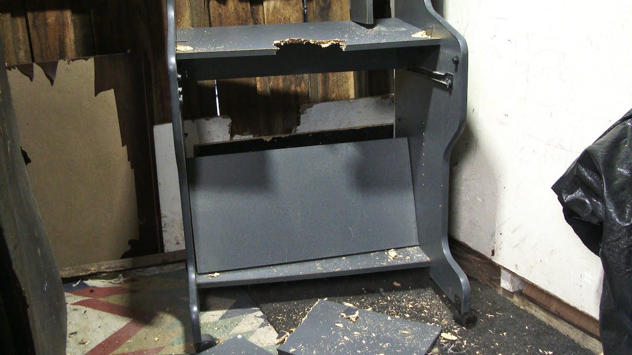 Cheap Tall Desk Destroyed and Collapsed - YouTube