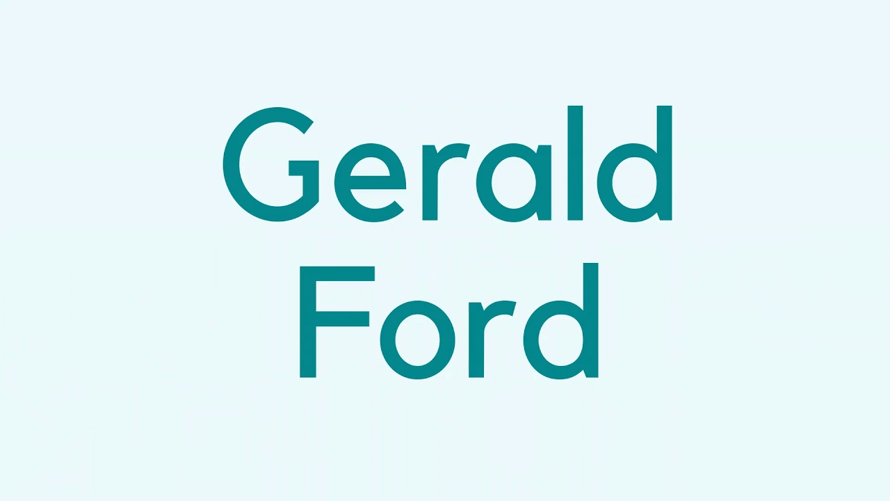 How to pronounce "Gerald Ford"? - YouTube