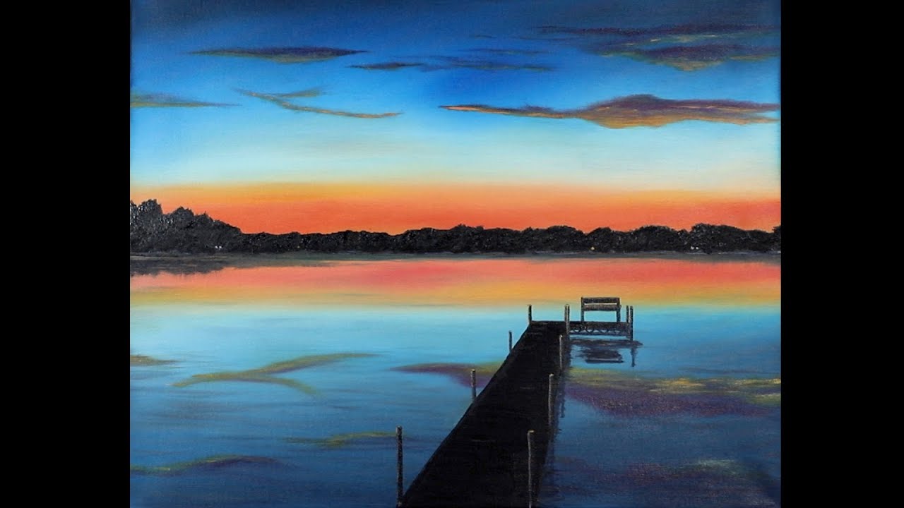 Lake Sunset Painting - Part 2 - YouTube