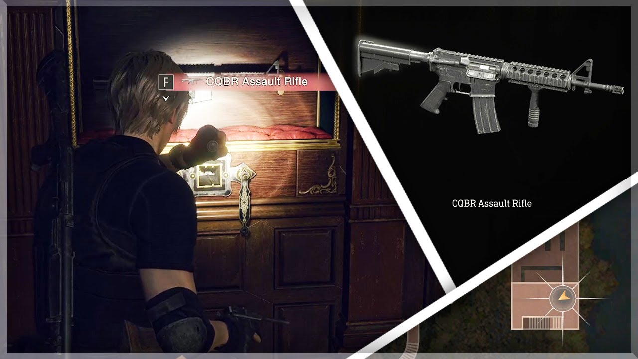 CQBR Assault Rifle Location in Castle Library - Resident Evil 4 Remake ...