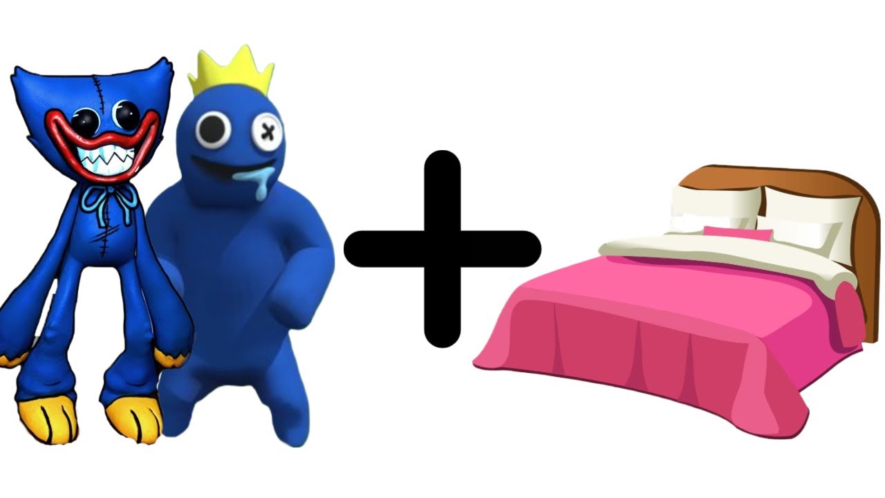 Huggy Wuggy/Blue Rainbow Friend + Bed = ??? Rainbow Friends Animation ...