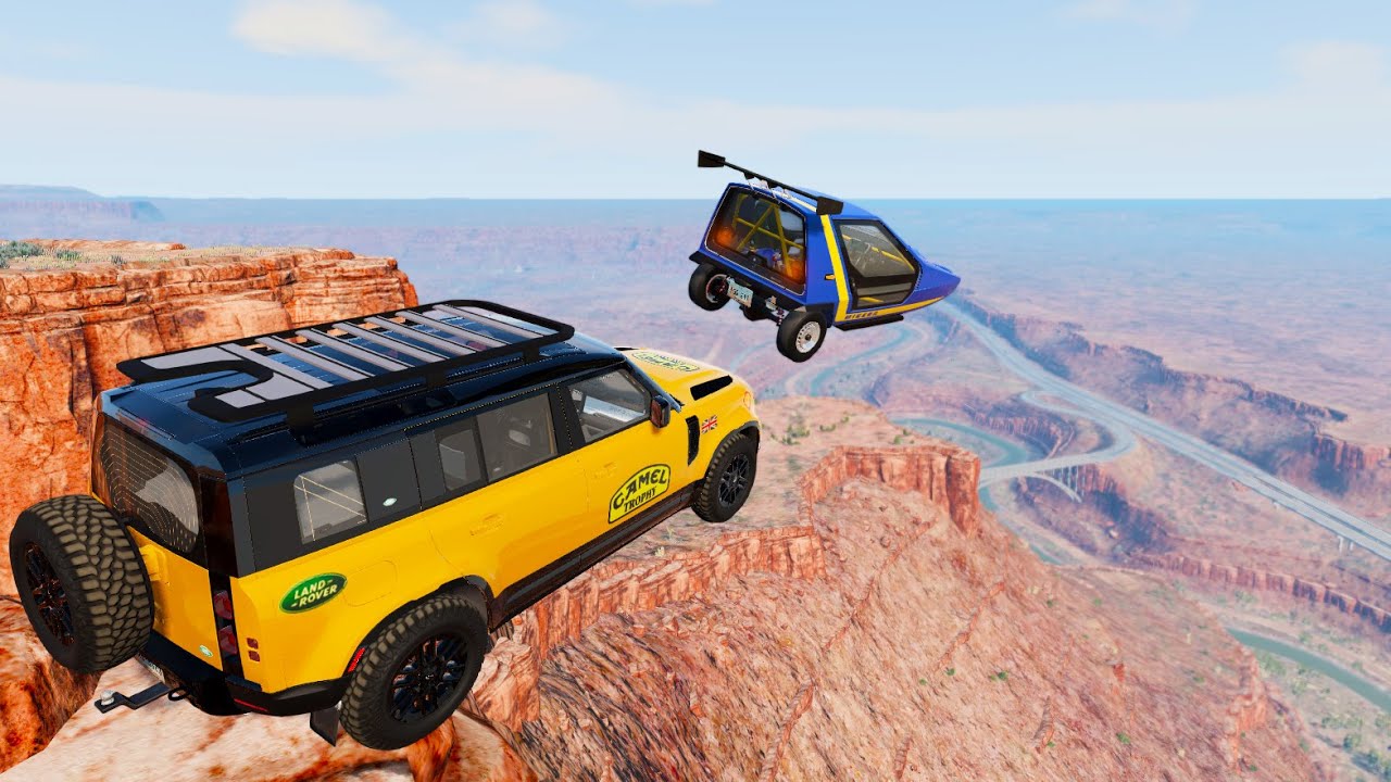 Epic High Speed Jumps In Canyon (Crash Test) - BeamNG.drive Crazy Jumps ...