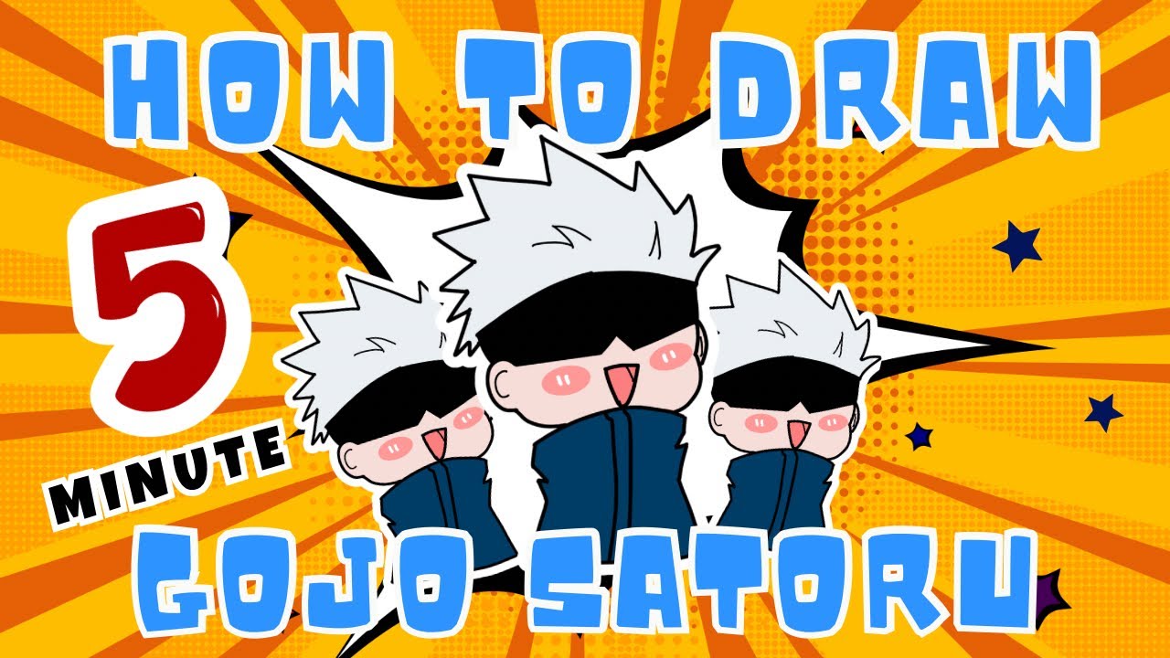 How To Draw GOJO SATORU in 5 Minute | Cute Easy Drawing Tutorial Step ...