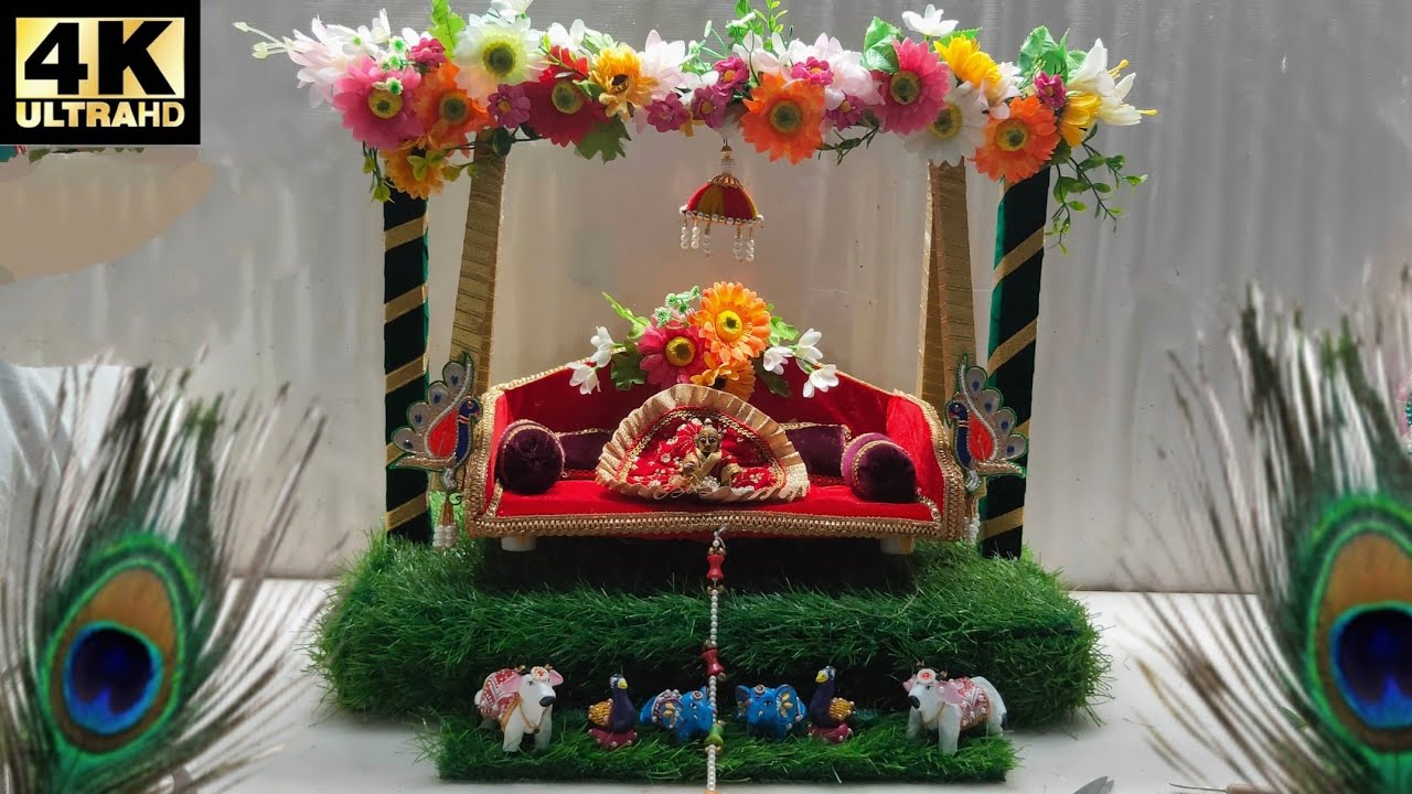 Laddoo gopal flower jhula || stylish jhula || janmastami special ...