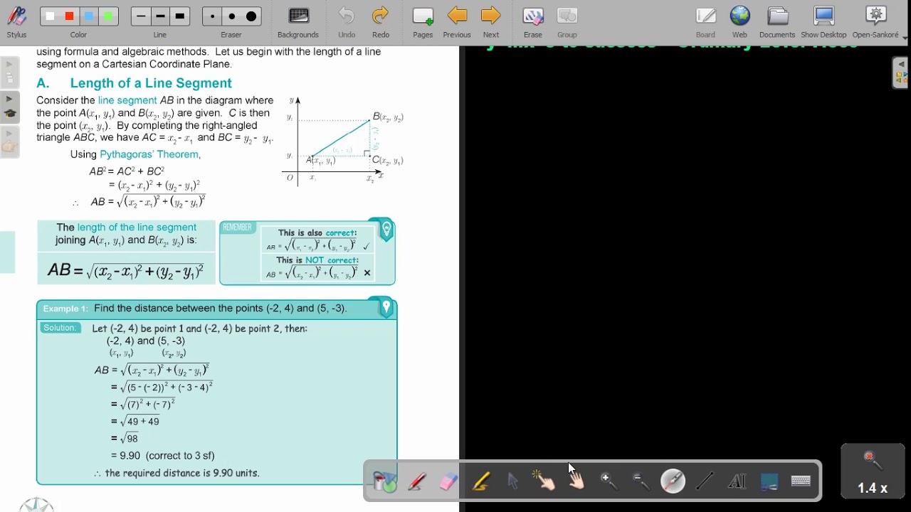 7 1 Coordinate Geometry Length of a Line Segment Part 1 - YouTube