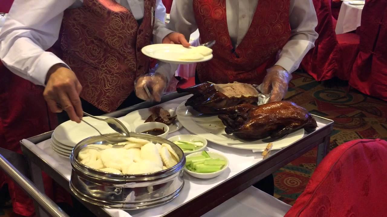 Preparing to Serve Peking Duck - YouTube
