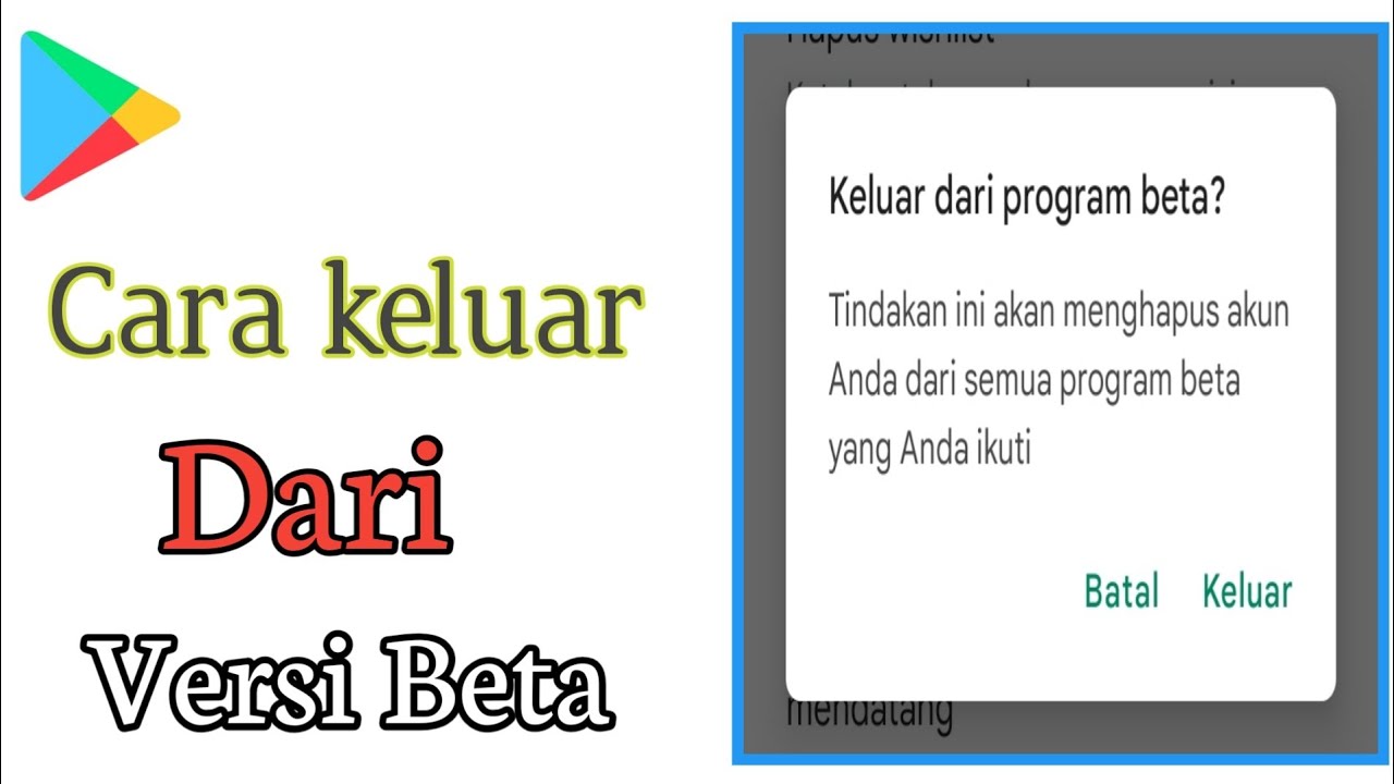 cara keluar dari versi beta cara berhenti dari program beta - YouTube