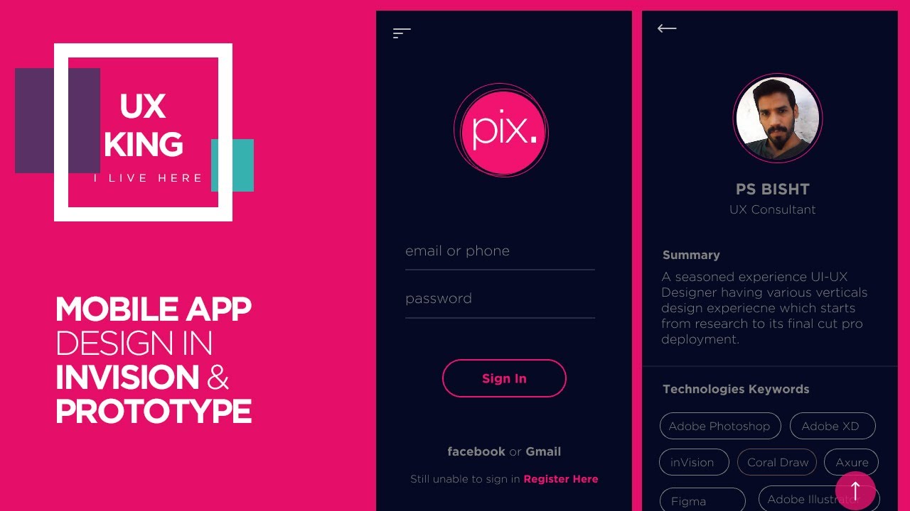MOBILE APP DESIGNING IN INVISION AND ANIMATED PROTOTYPE - YouTube
