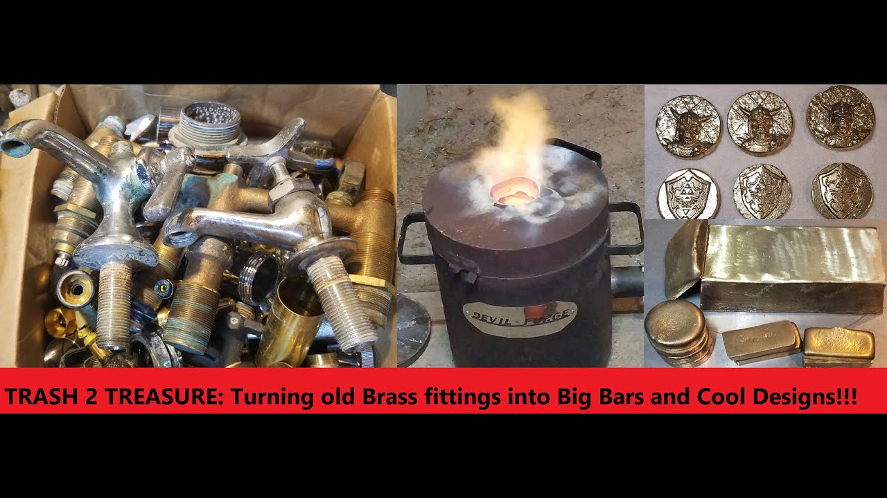 Melting Brass, Pouring Graphite Molds and a Big Ole Brass Bar - YouTube