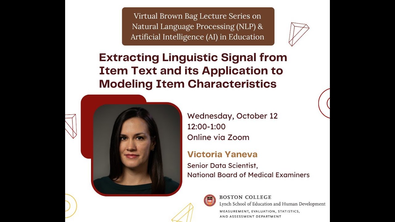 Virtual Brown Bag Speaker Series: Victoria Yaneva - YouTube