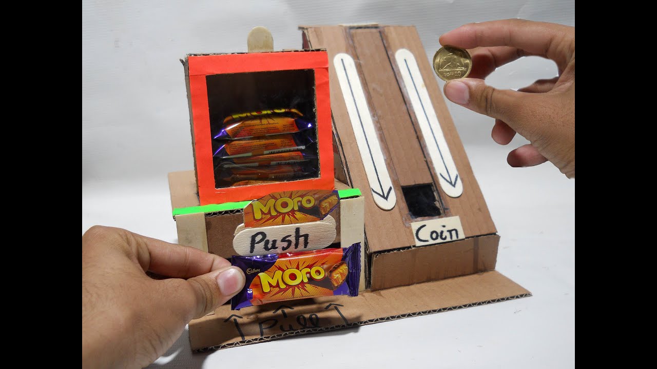 Creative Handmade Chocolate Vending Machine from Cardboard - YouTube