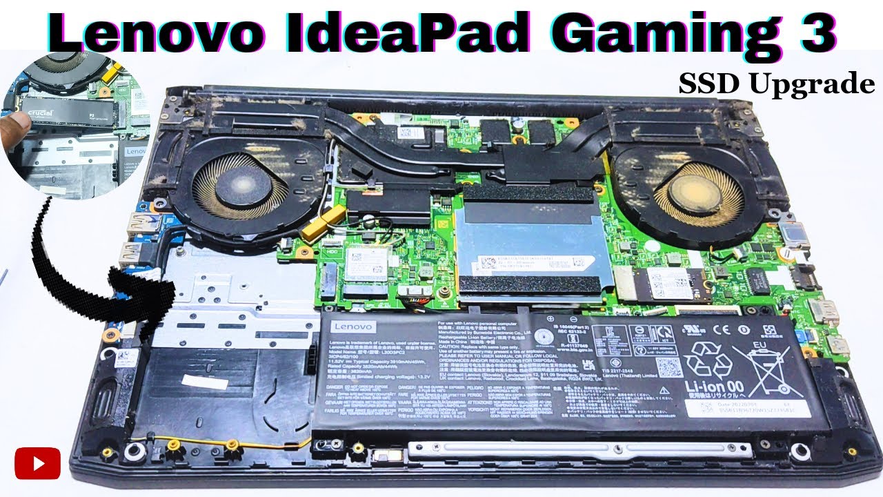 SSD Upgrade Lenovo IdeaPad Gaming 3 | How to Upgrade SSD in Gaming ...