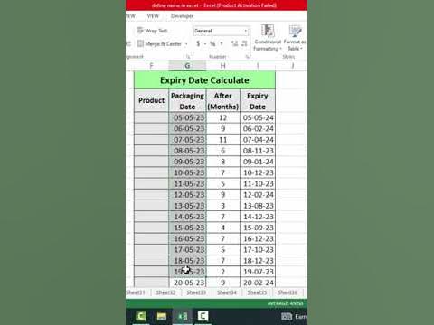 Expiry Date Calculate in MS EXCEL | Date Count in MS EXCEL | Excel tips and tricks | #msexcel # ...