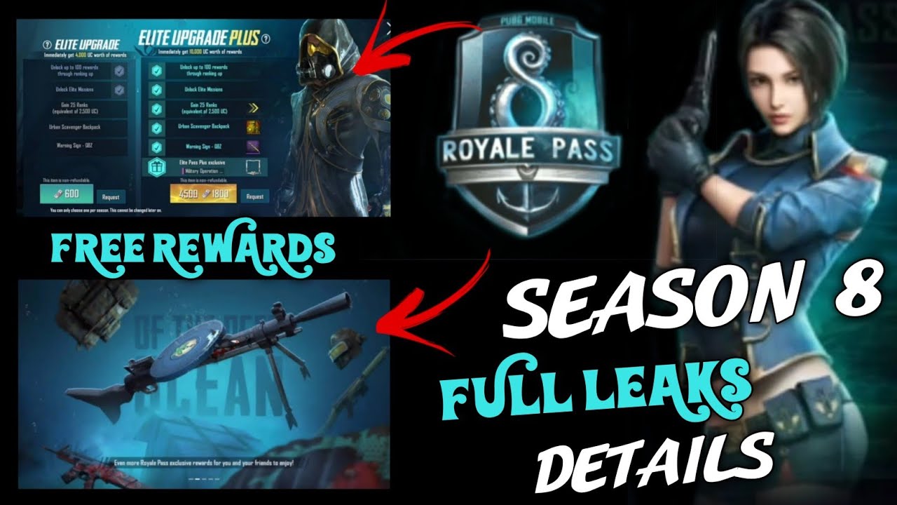 Pubg Mobile Season 8 Royal Pass Leaked | Pubg Season 8 New Items ...