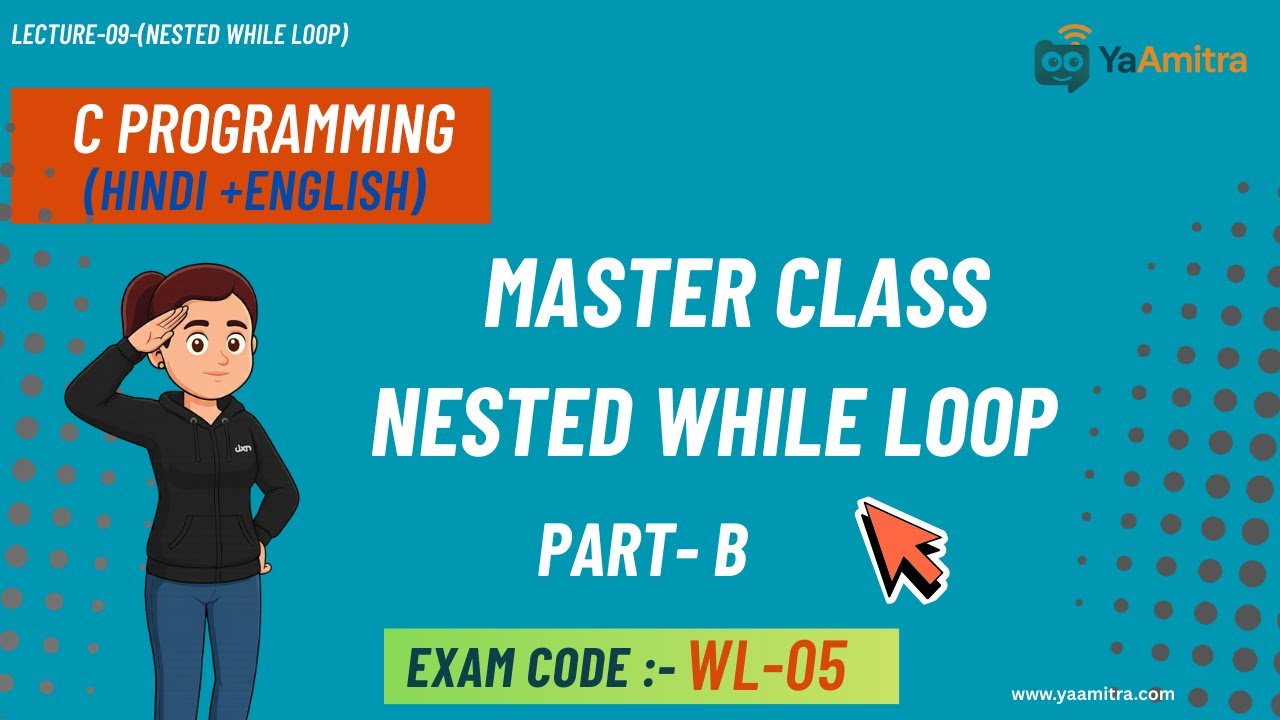 Nested While Loop Pyramid Program in C | Learn Step by Step in English +Hindi | Part B | Online ...