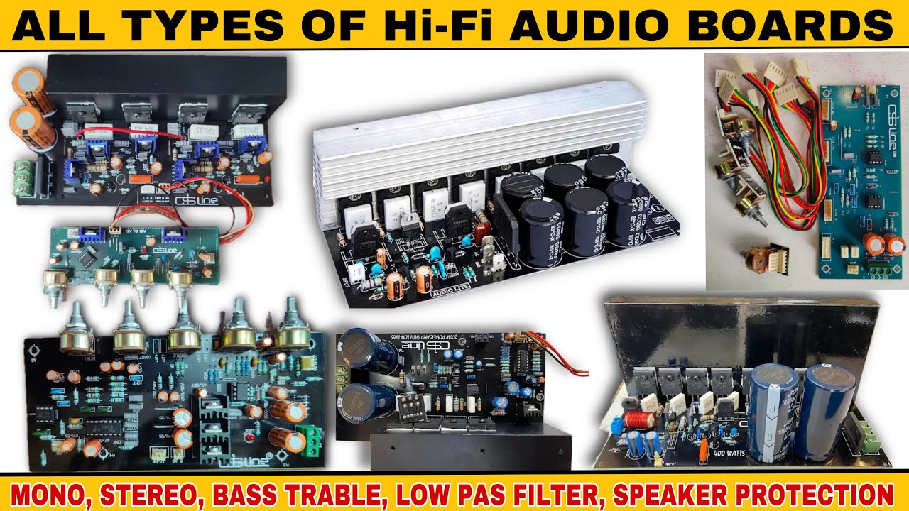 All Types of Audio Board mono | Stereo | Bass trable | low pas filter ...