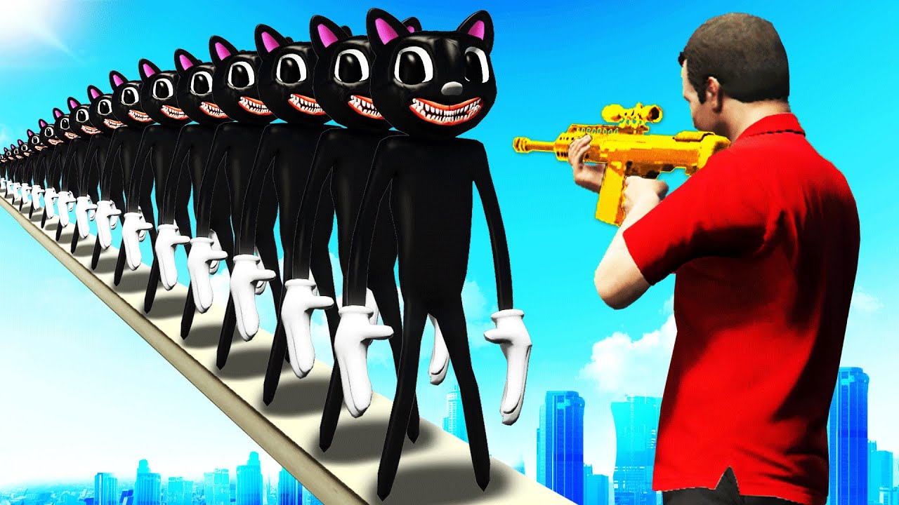 1 BULLET vs 1,000,000 CARTOON CATS In GTA 5 - YouTube