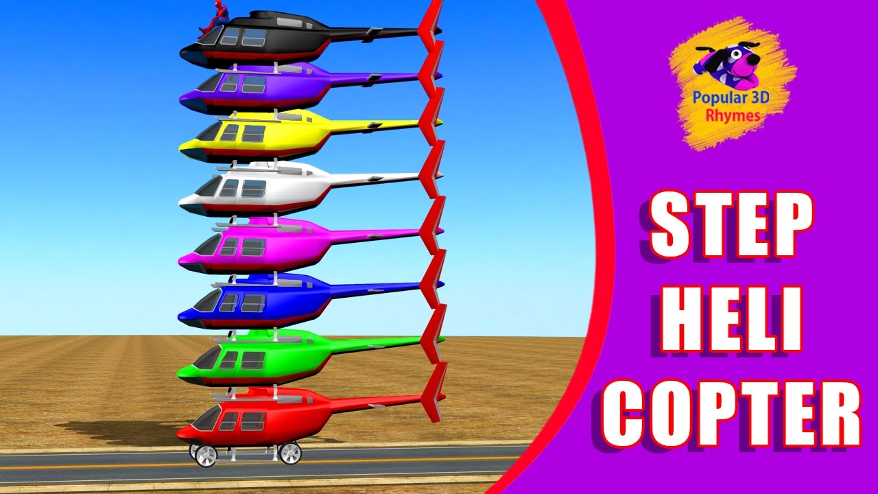 Amazing Color Helicopter Step by Step | Easy to Learn English Nursery ...