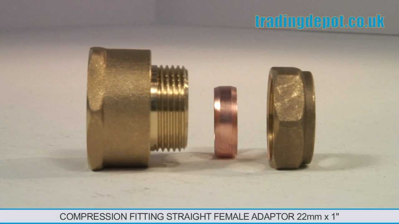 TRADING DEPOT: Compression Fitting Straight Female Adaptor 22mm x 1 ...