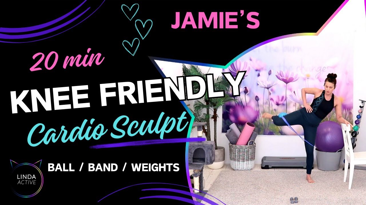 JAMIE'S WORKOUT / 20 MIN STANDING CARDIO SCULPT with Light Weights ...