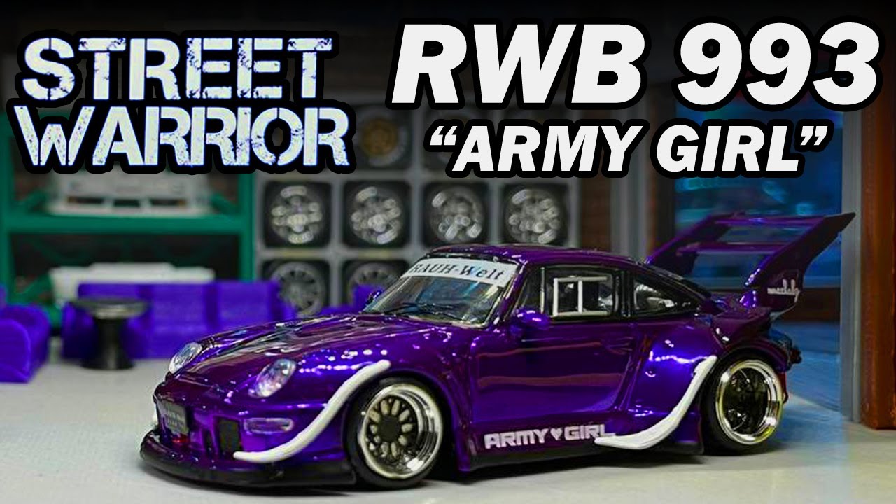 Unboxing & Showcase Street Warrior 1/64 RWB Porshce 911 (993) "Army ...