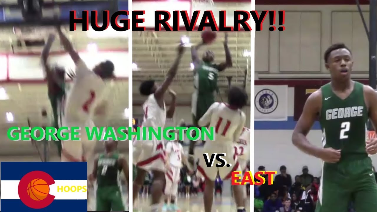 HUGE RIVALRY GAME East vs. Geogre Washington **TWO POSTERS** in front ...