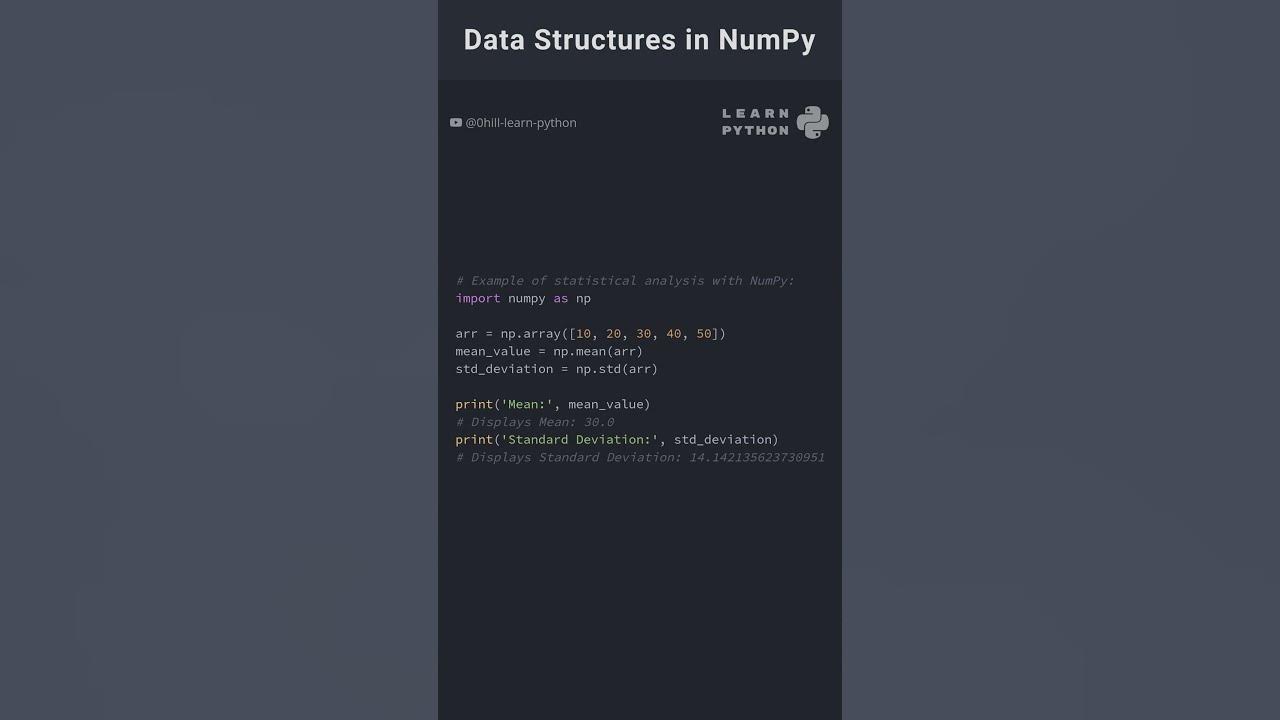 Data Structures In Numpy Pythonlearning Programming Coding Pythoncoding Python Youtube 6310