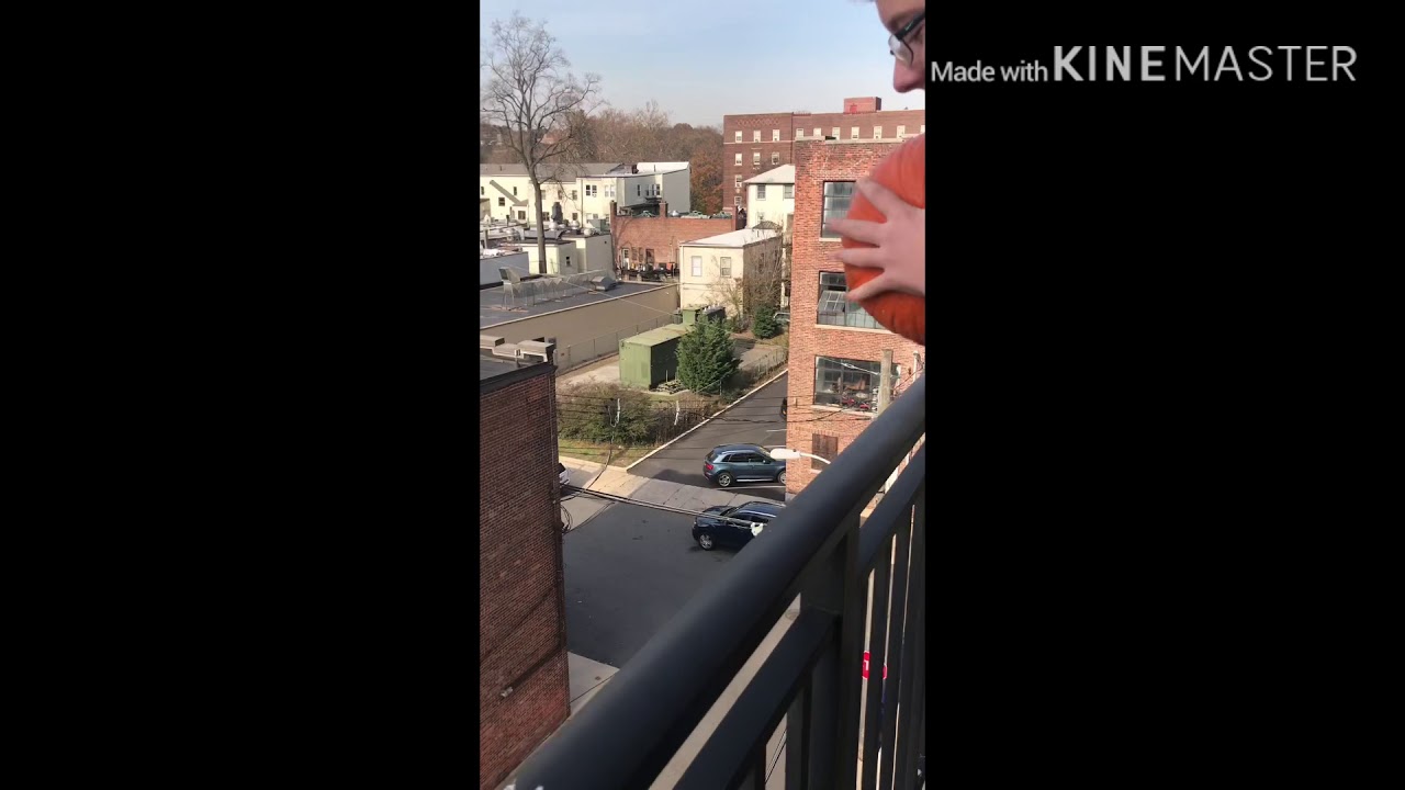 Throwing a pumkin off a balcony - YouTube