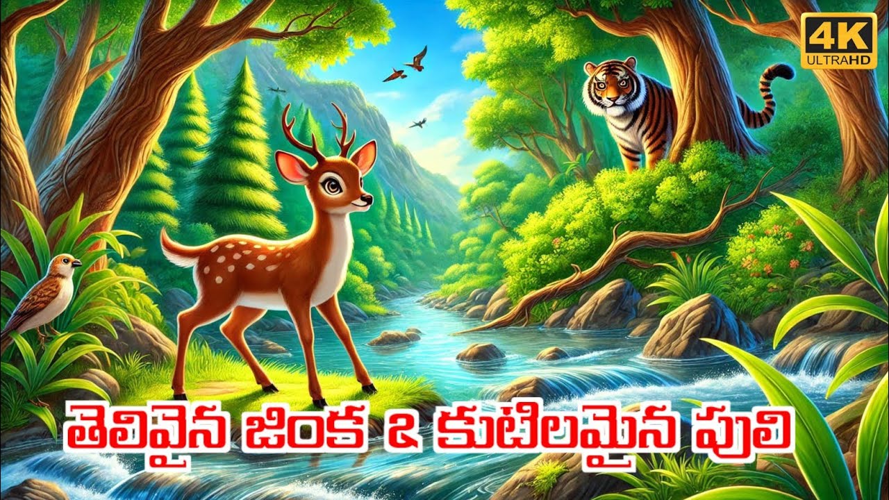 Telugu stories for kids:-తెలివైన జింక & కుటిలమైన పులి||The Clever Deer & the Tricky Tiger||In ...