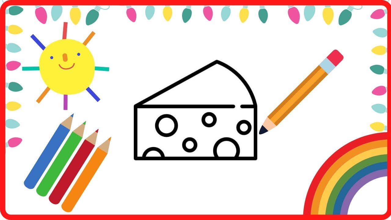 DRAWINGS FOR KIDS/ COMO DIBUJAR UN QUESO 🧀🤤 PASO A PASO - YouTube