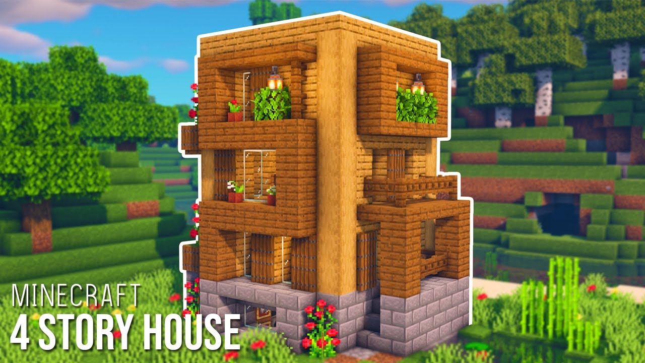 Minecraft : How to Build a Four Story House - YouTube