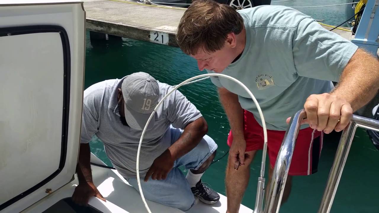 Emergency Tiller Installation - Fountain Pajot Helia 44 - BVI Yacht ...
