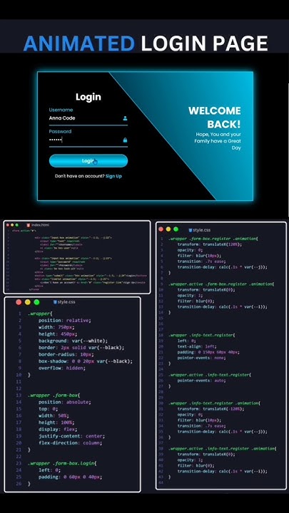 Login And Registration Form In Html And Css Htmlcss Coding Shortsfeed Css Shortsshortfeed