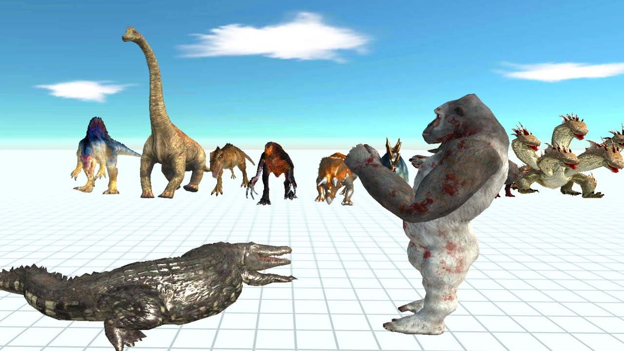 Crocodile vs kingkong and dinosaur - ARK ANIMAL REVOLT BATTLE SIMULATOR ...