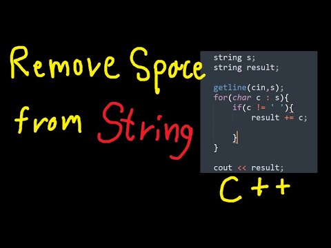 c++ remove space from string - YouTube