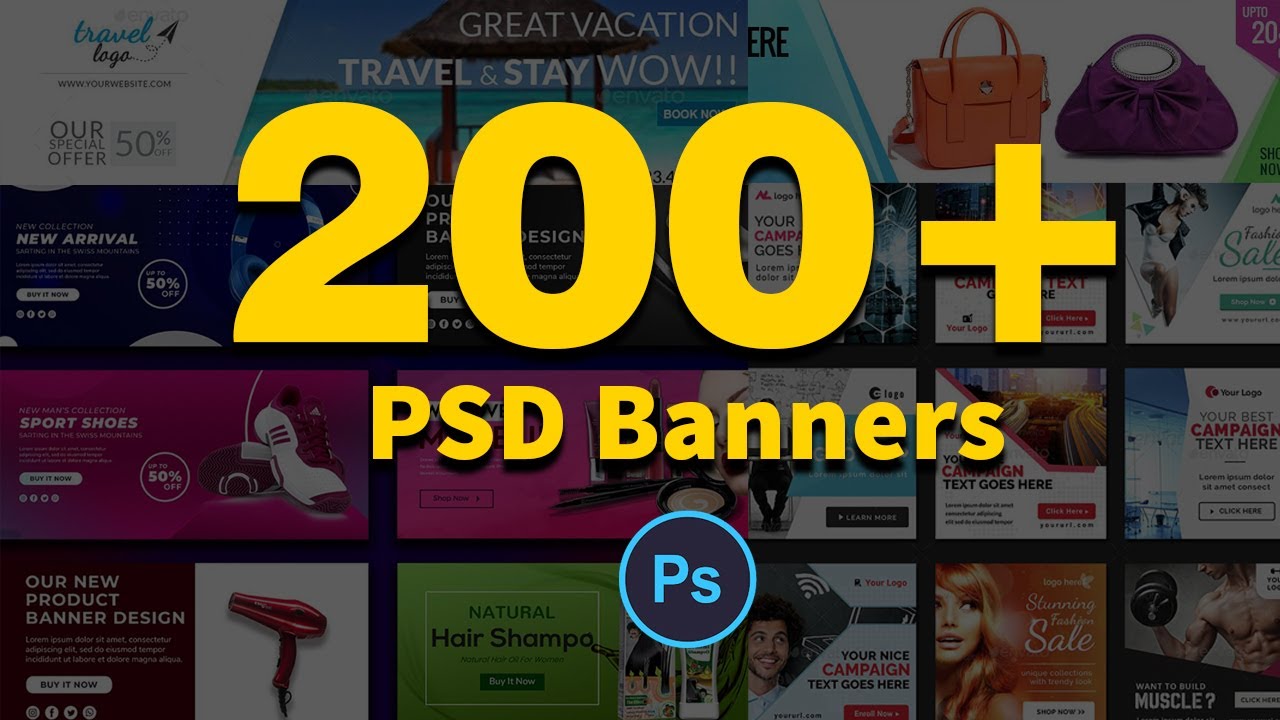 200+Banners Pack Download In PSD Files |Sheri Sk| - YouTube