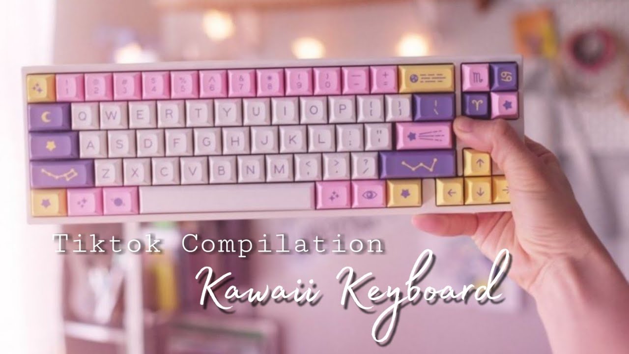 Cute Kawaii Keyboard + KeyCaps ‘ pink aesthetic - YouTube