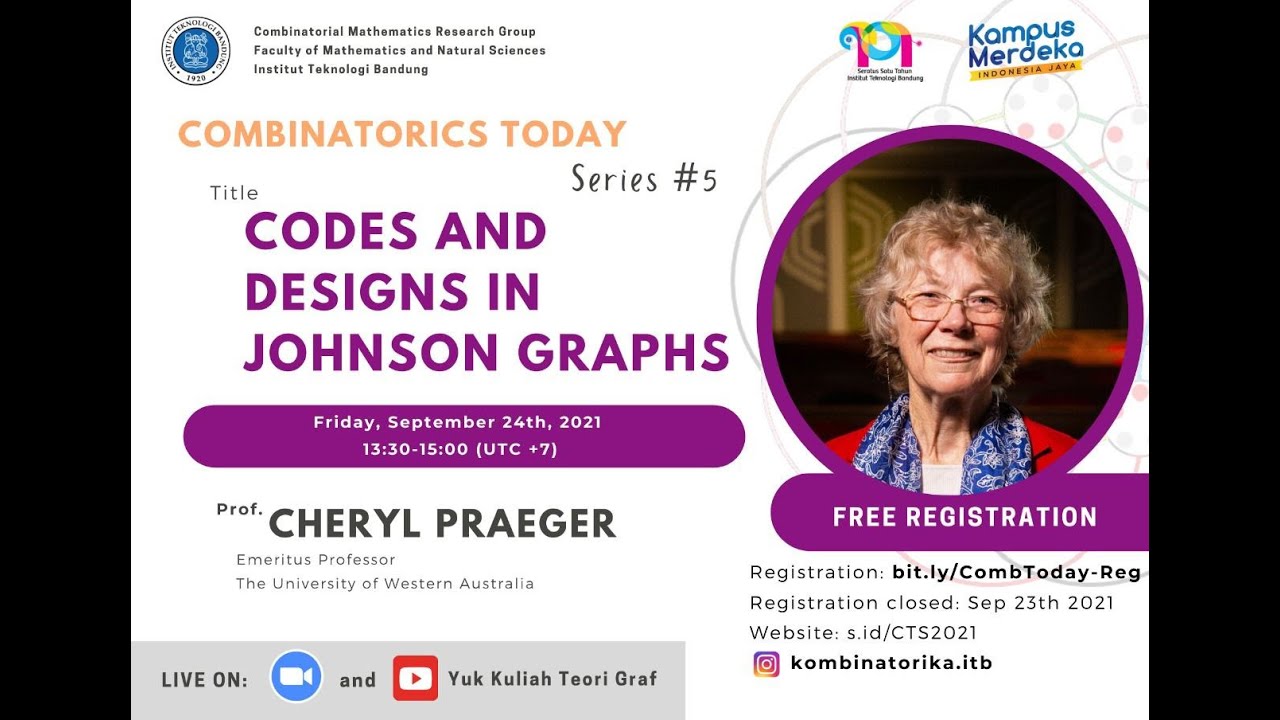 Combinatorics Today Series #5: Prof. Cheryl Praeger - YouTube