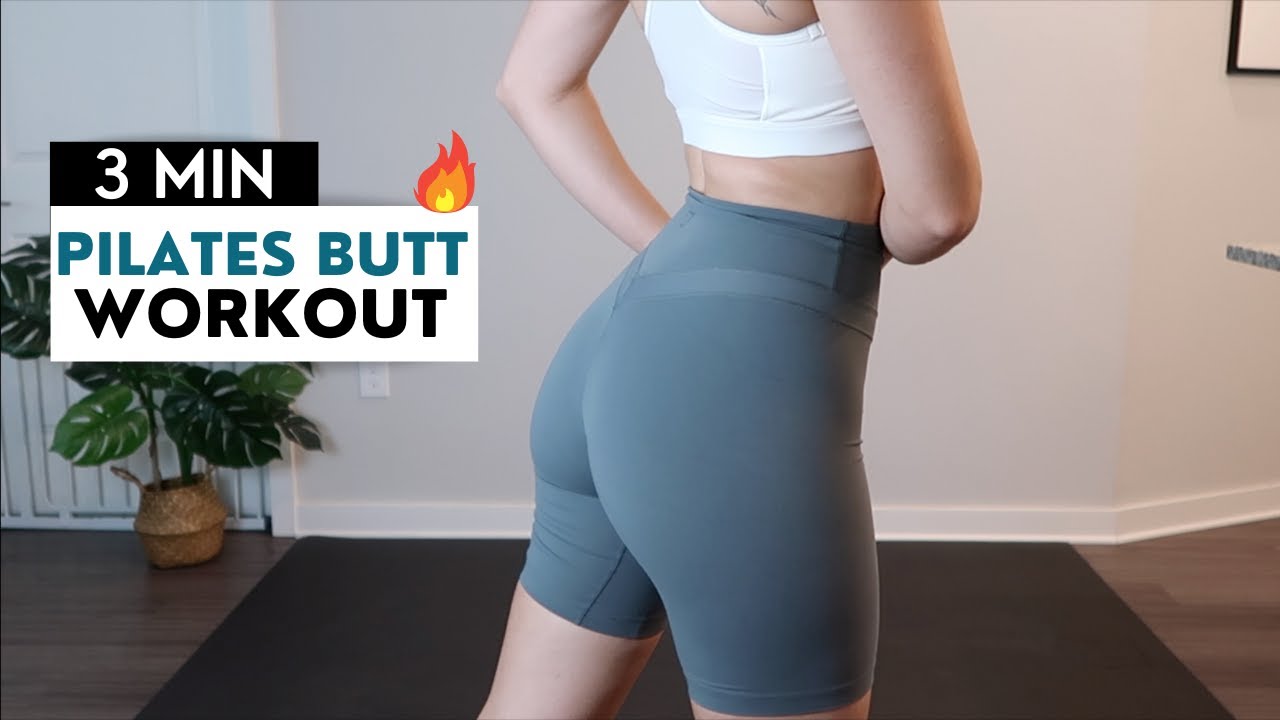 3 Minute Pilates Booty Burn Workout Youtube